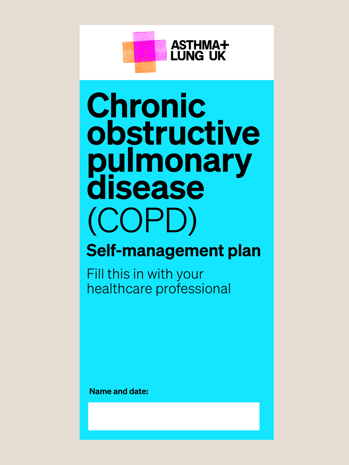 COPD self-management plan – Asthma + Lung UK