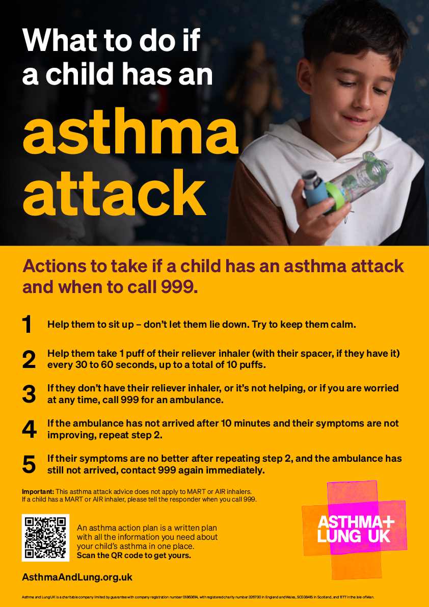 Children with asthma - schools poster (A3 English) – Asthma + Lung UK