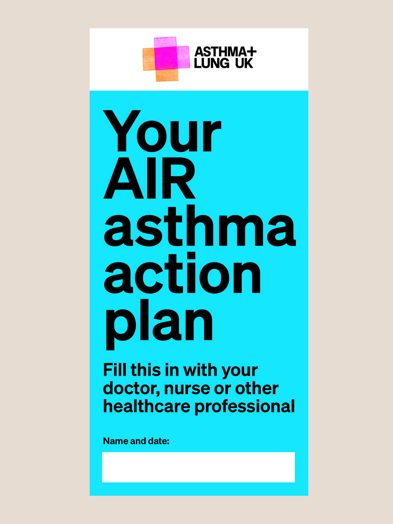 AIR asthma action plan - full colour editable – Asthma + Lung UK