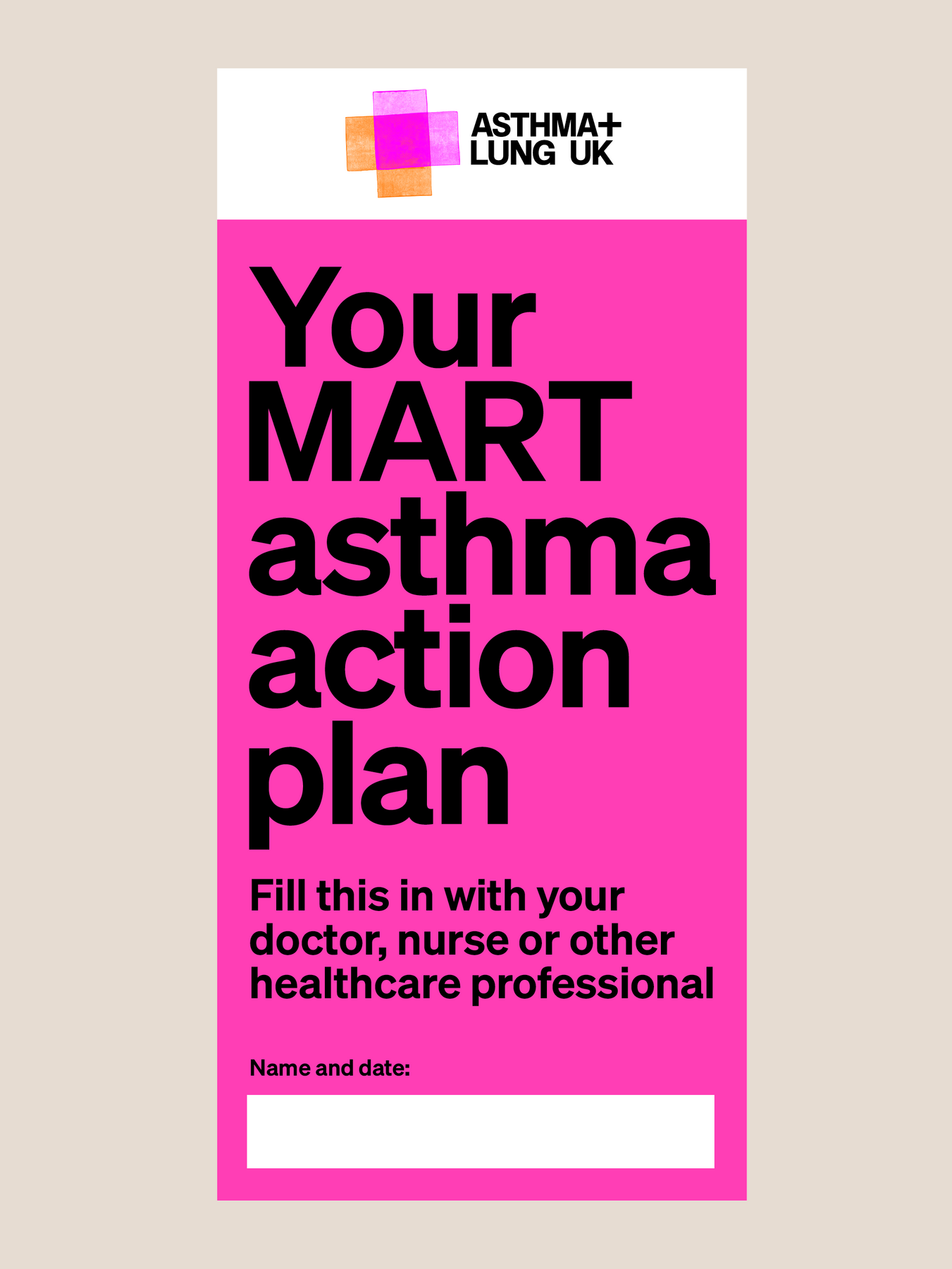 MART asthma action plan - full colour editable – Asthma + Lung UK